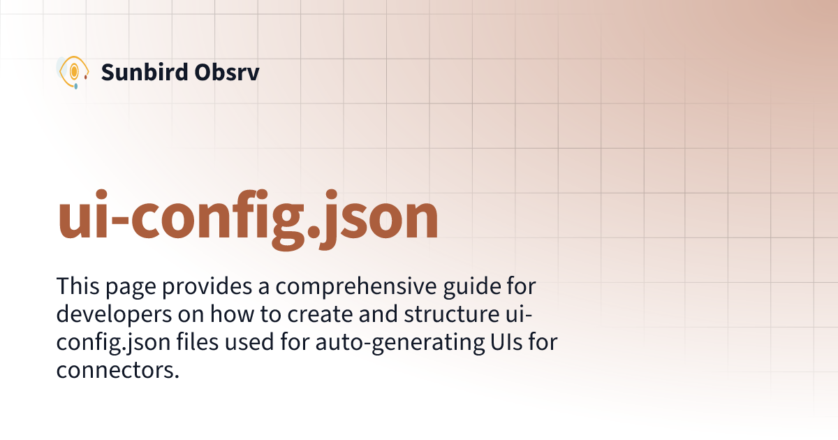 ui-config.json | Sunbird Obsrv