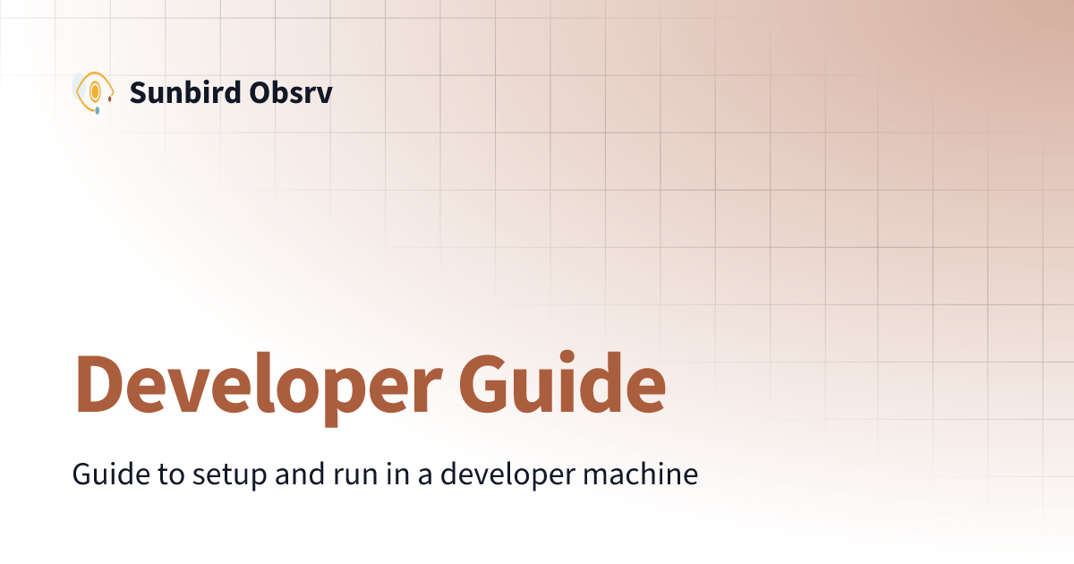 Developer Guide | Sunbird Obsrv